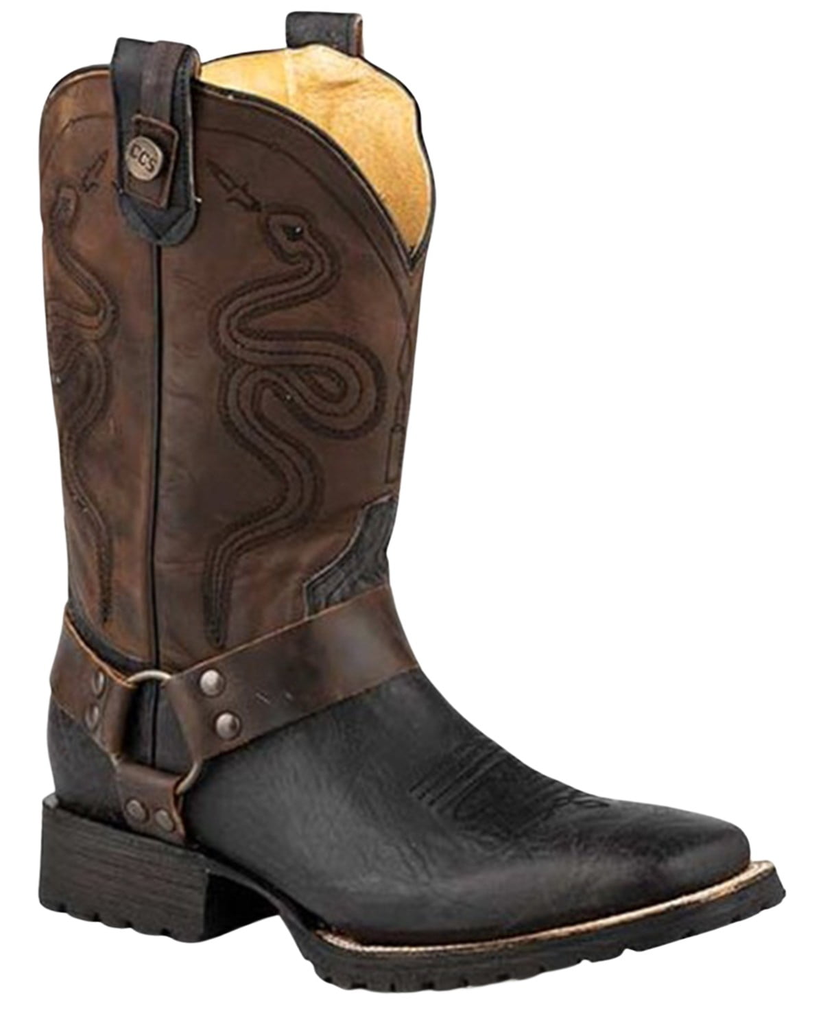 Men's Cowboy Tuff Motorcycle Boot Square Toe - 09-020-8281-8566 BL 12 D ...