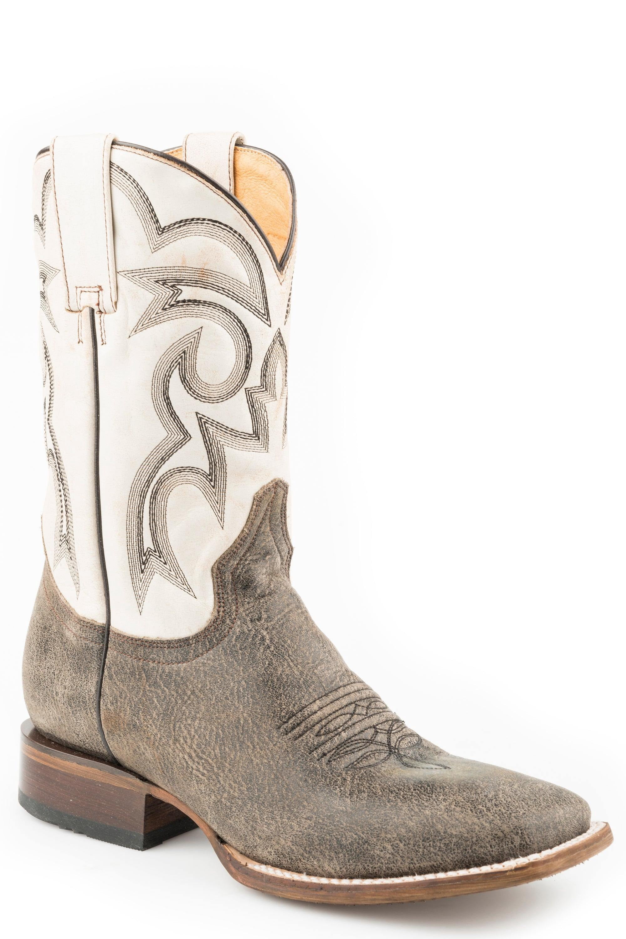 Roper Men's Parker Western Boot Broad Square Toe Brown 8 1/2 EE US ...