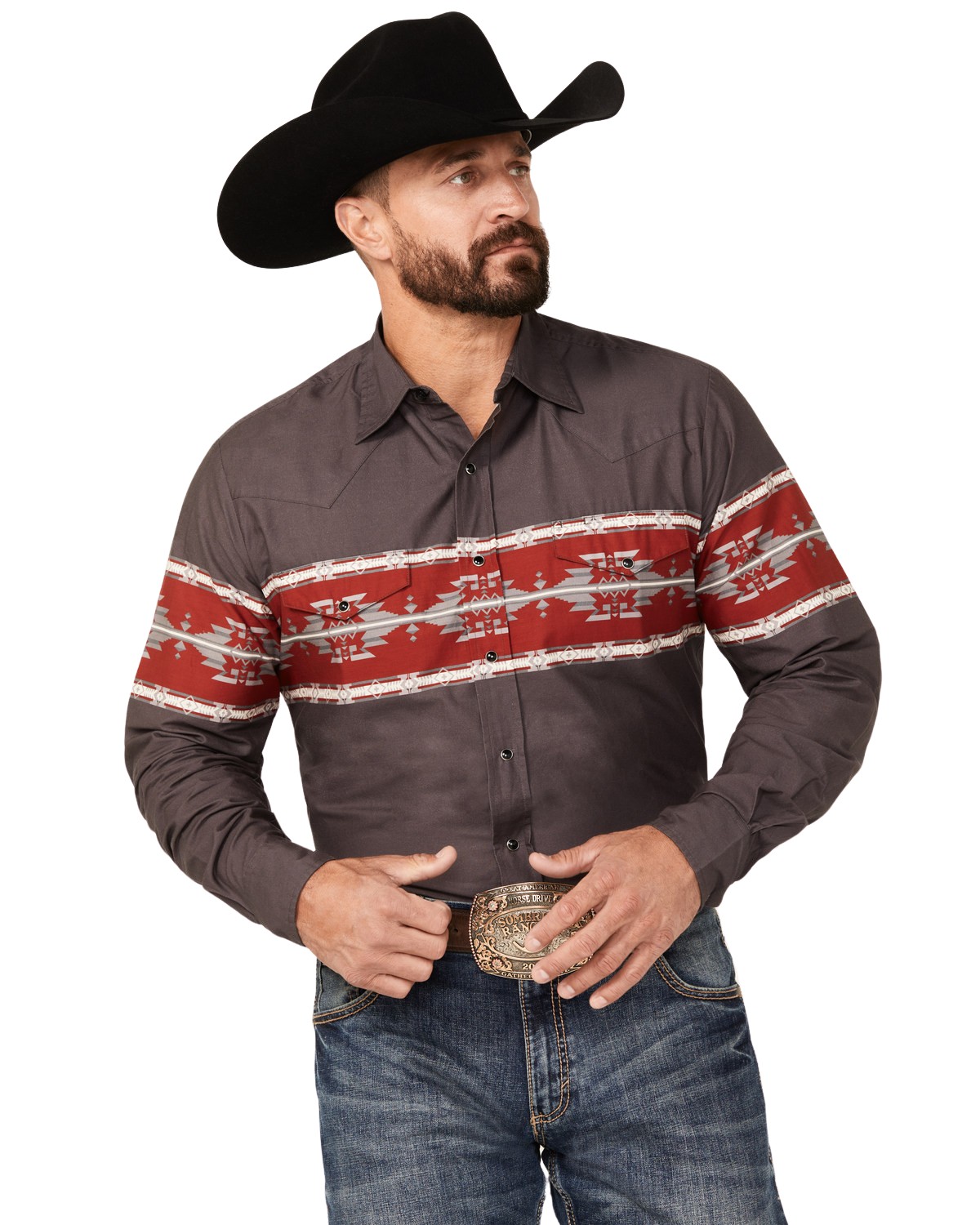 Roper Men's Vintage Southwestern Print Long Sleeve Snap Western Shirt ...