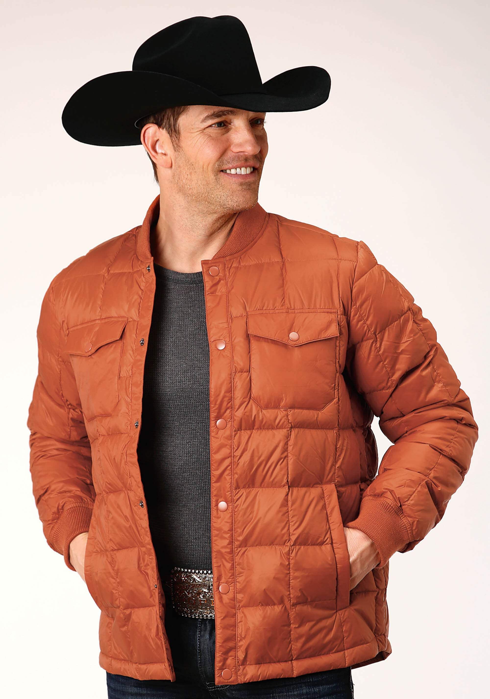 Roper Mens Down Proof Coated Jacket Rust - Walmart.com
