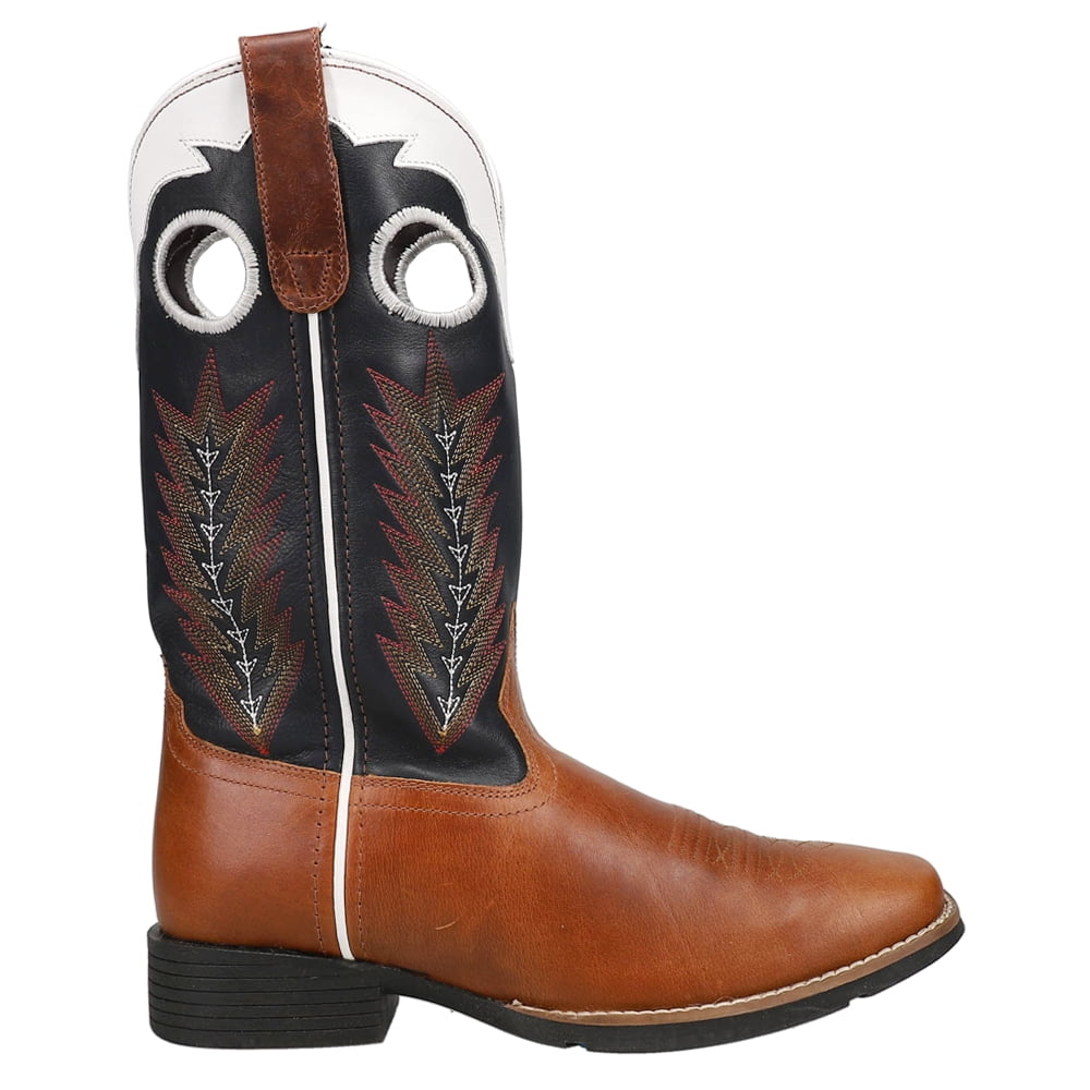 Roper Mens James TooledInlay Square Toe Cowboy Mid Calf Boots - Walmart.com