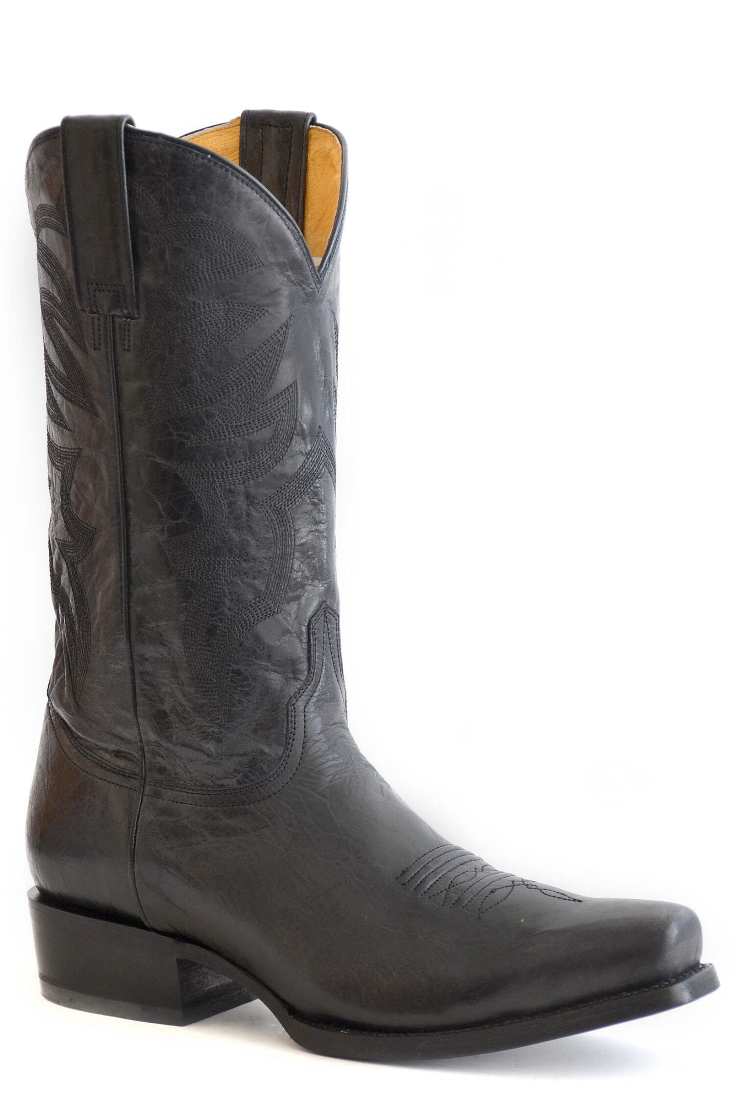 Roper Mens Marbled Black Leather Vamp And Shaft Boot - Walmart.com