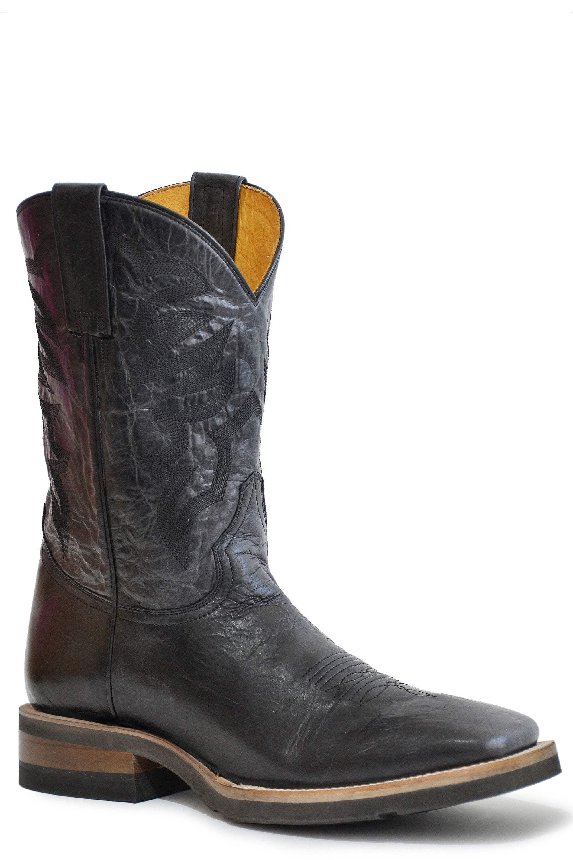Roper Mens Marbled Black Leather Vamp And Shaft - Walmart.com