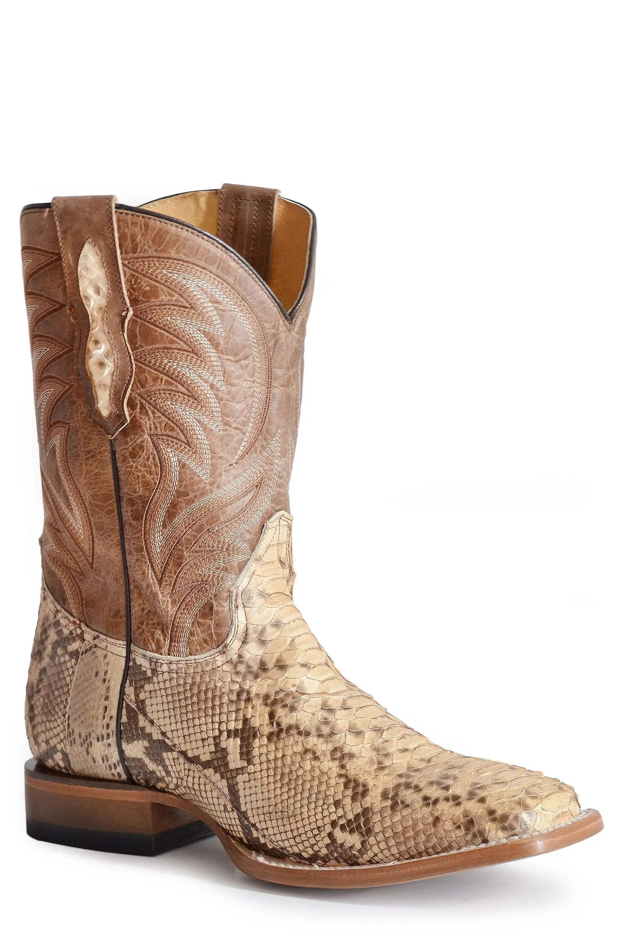 Roper Mens Natural Tan Backcut Python Vamp - Walmart.com
