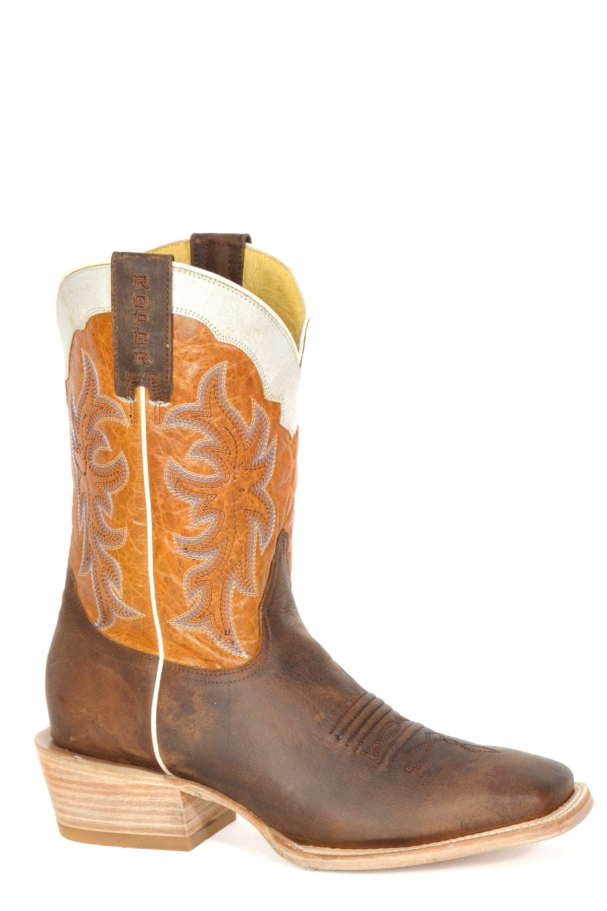 Roper Mens Oiled Brown Leather Vamp - Walmart.com