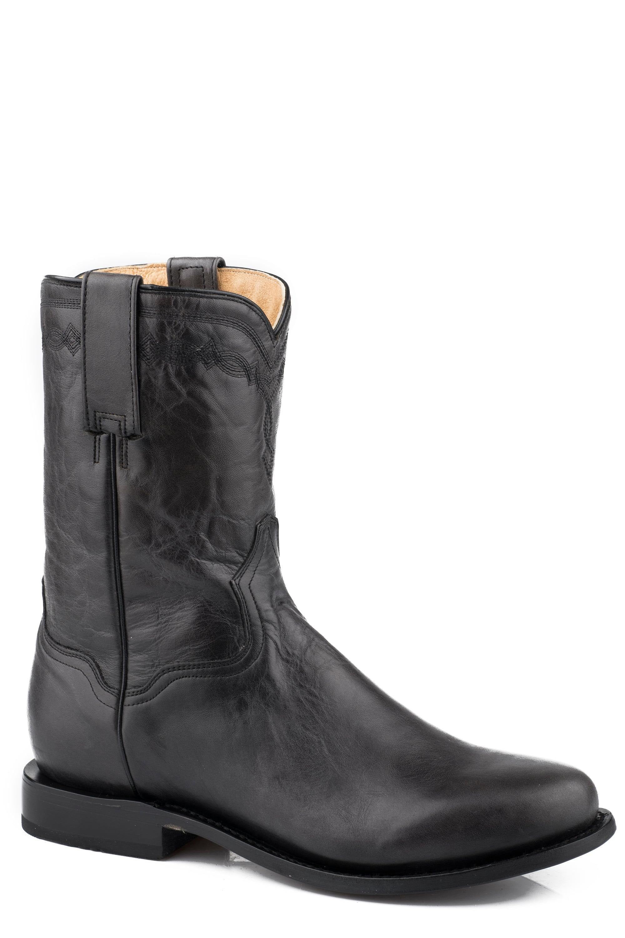 Roper Mens Shiny Black Vamp Shaft Roper Toe Boot - Walmart.com
