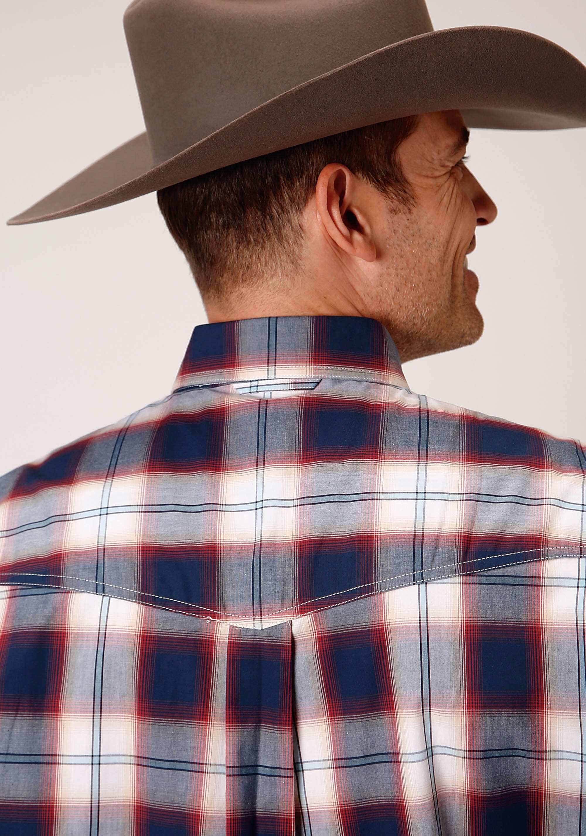 Roper Mens Short Sleeve Button Liberty Plaid Western Shirt - Walmart.com