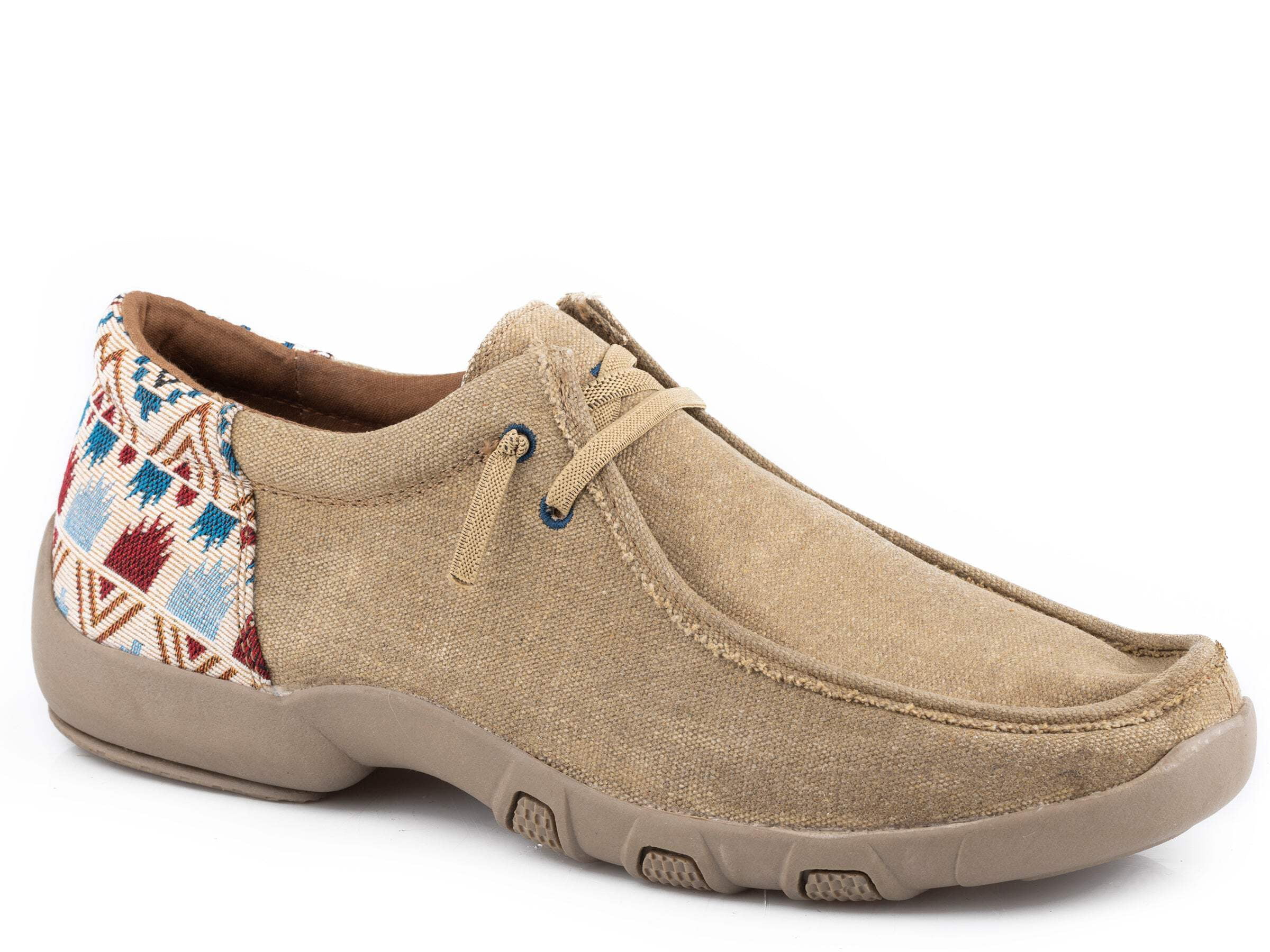 Roper Mens Tan Canvas With Aztec Heel - Walmart.com