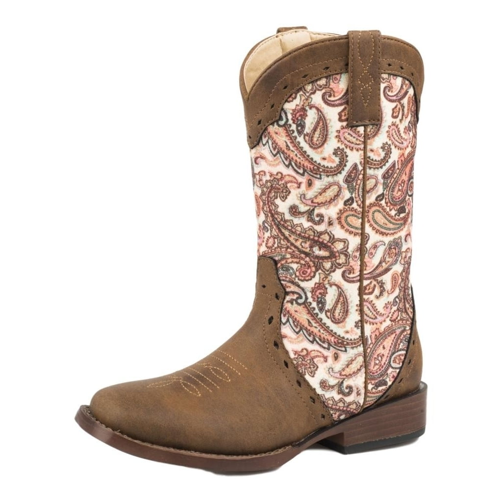 Roper Western Boots Girl Glitter Geo Brown 09-018-1901-1528 BR ...