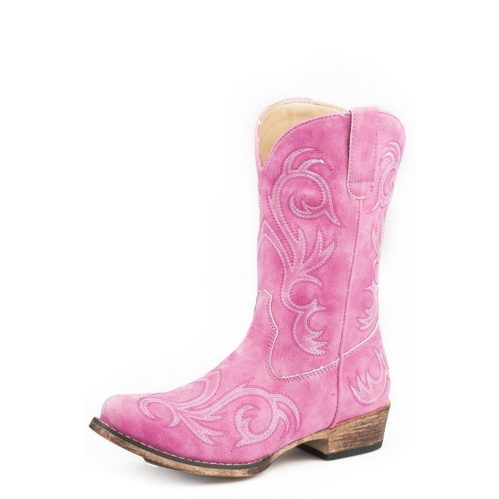 Roper Western Boots Girls 9" Riley Snip Toe Pink 09-018-1566-2422 PI ...