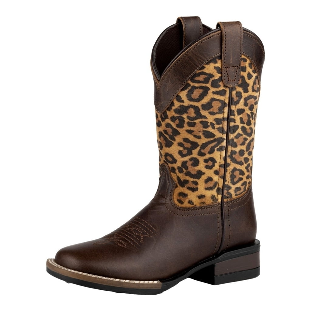 Roper Western Boots Girls Monterey Leopard Brown 09-018-0912-3316 BR ...