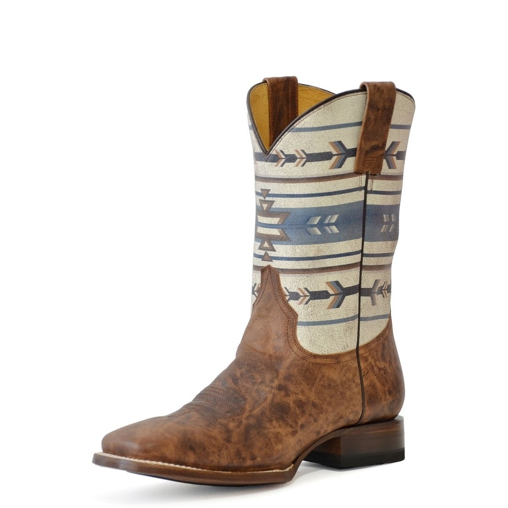 Roper Western Boots Mens Cowboy Aztec Tan 09-020-8510-8424 TA - Walmart.com