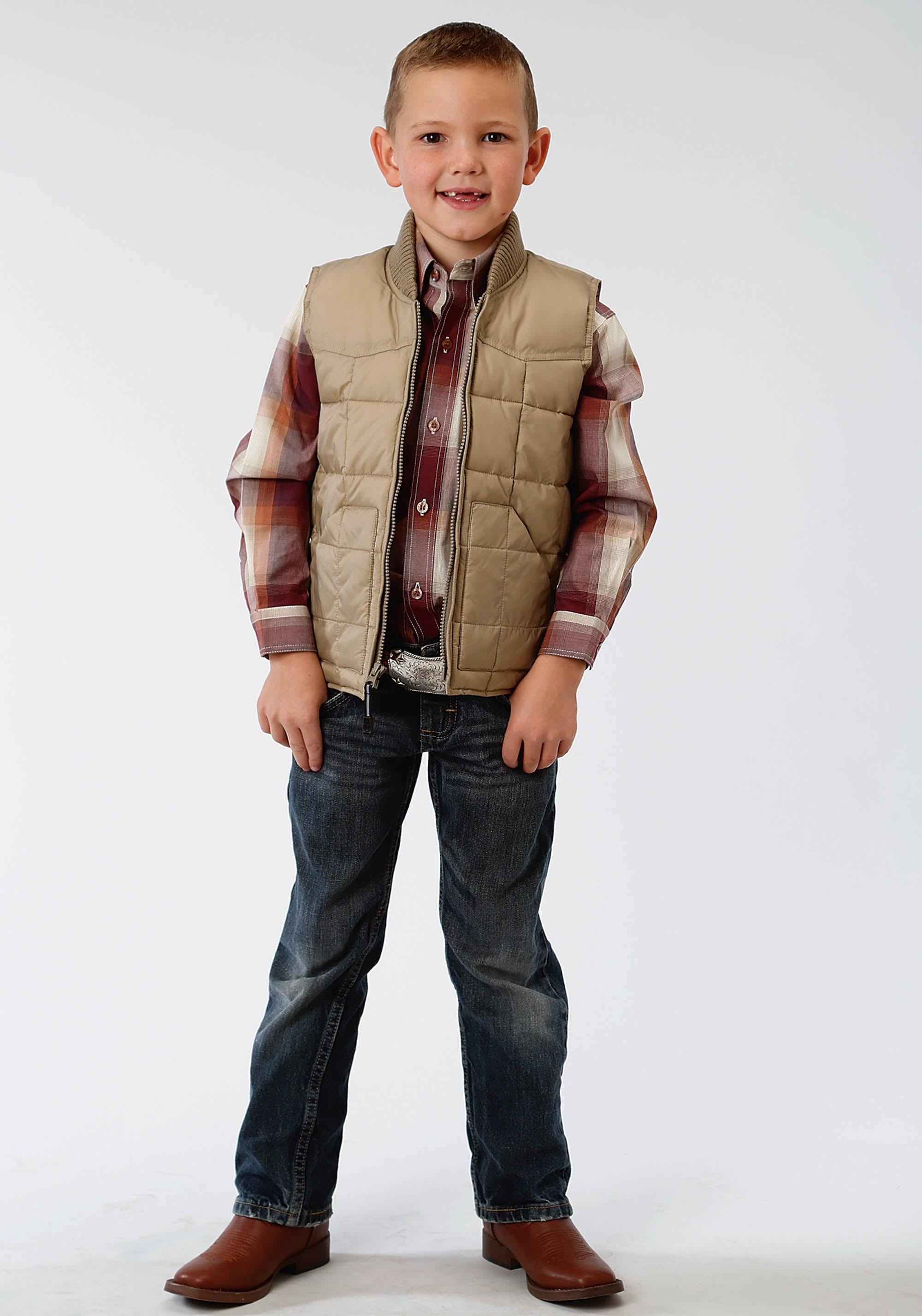 Roper Western Vest Boys Down-like Fill Rib Knit 03-397-0763-0523 BR ...