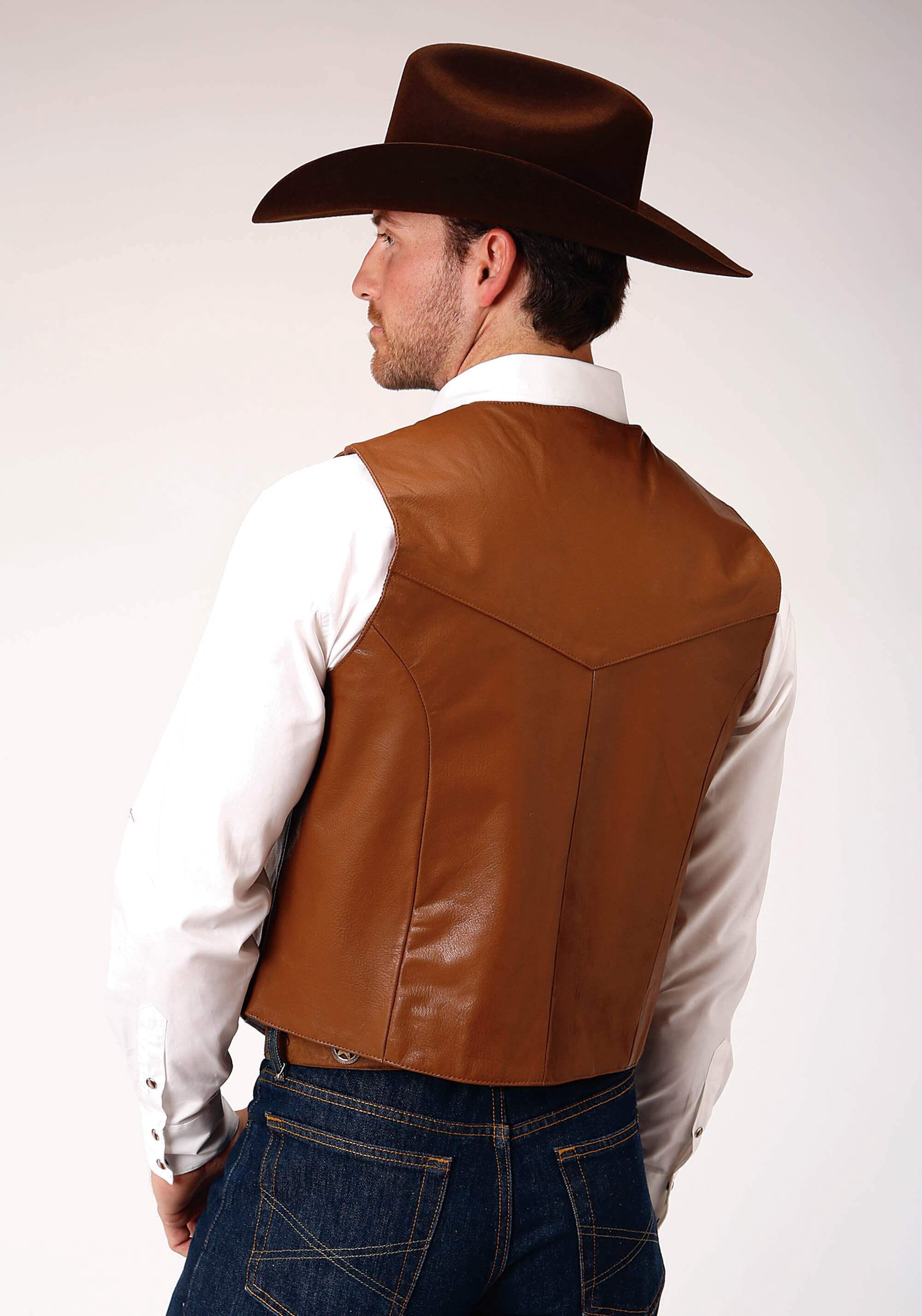 Roper Western Vest Mens Leather Chocolate Brown 02-075-0510-0502 BR ...