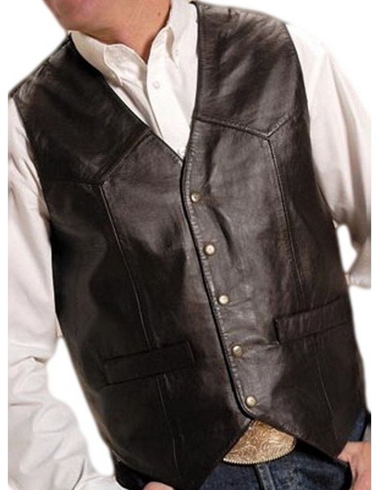 Roper Western Vest Mens Leather Snap Tall Brown 02-075-0520-0801 BR ...