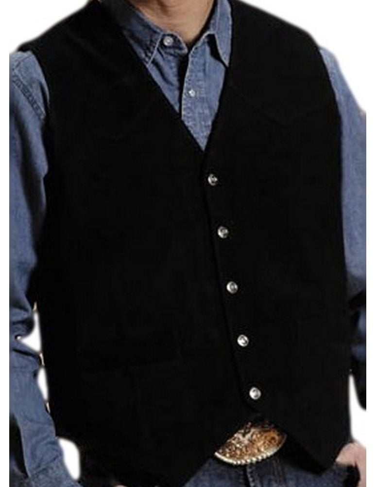 Roper Western Vest Mens Leather Vest Snap Black 02-075-0500-0509 BL ...
