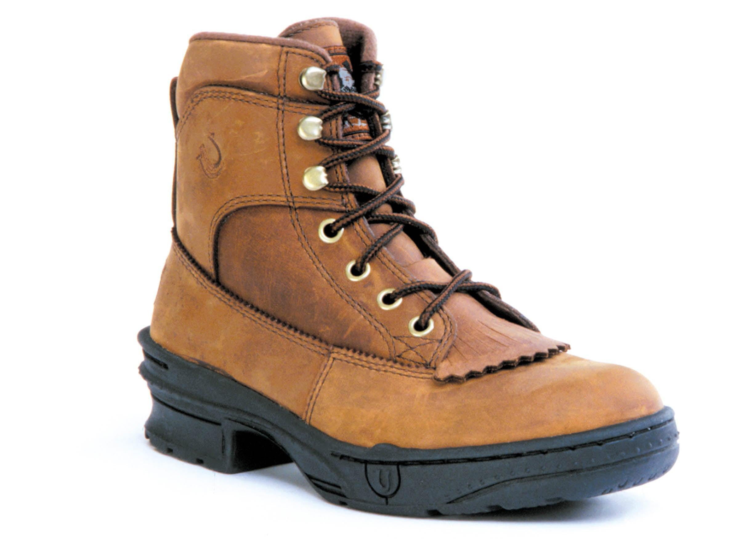 Roper Women's Crossrider Lace-Up Horseshoes Round Toe Brown 7 M US ...