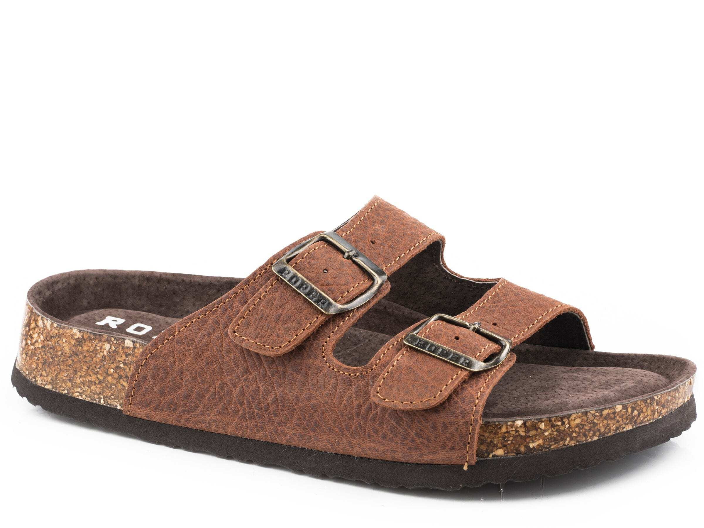 Roper Women's Delilah Buckle Sandals Tan 6 M US - Walmart.com