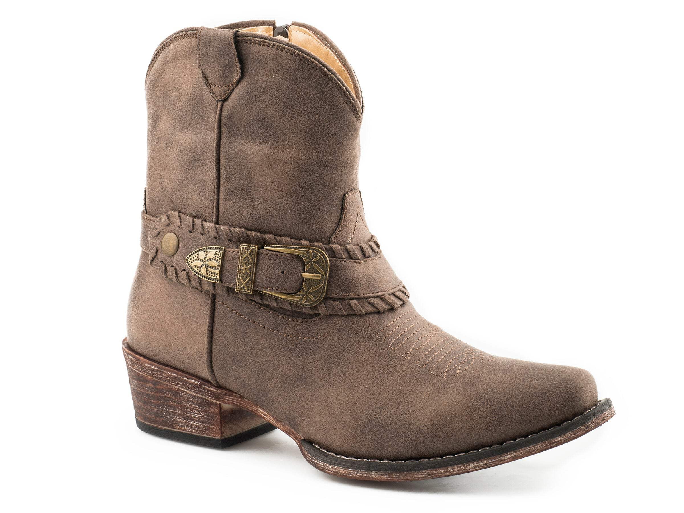 Roper Women's Nelly Fashion Booties Snip Toe Brown 9 M - Walmart.com