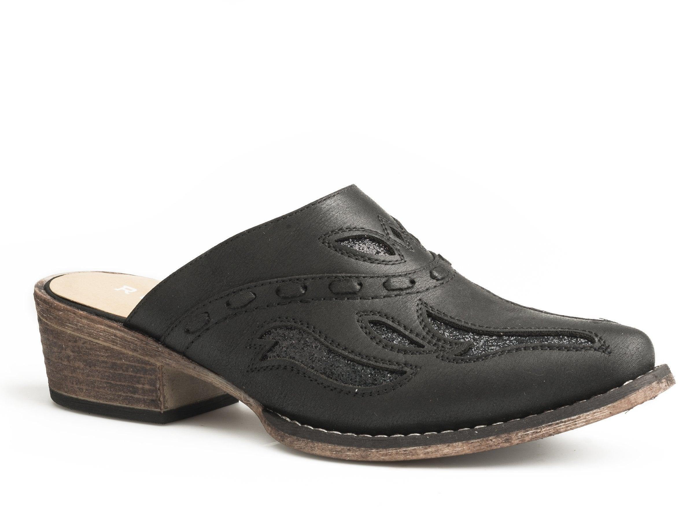 Roper Women's Whipstitched Mule Shoes Snip Toe Black 7 M - Walmart.com