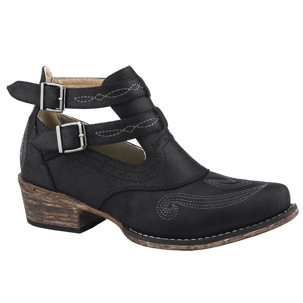 Roper Women's Willa Fashion Booties Snip Toe Black 8 M - Walmart.com
