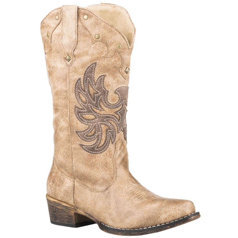 Roper Womens Amelia Tall Snip Toe Casual Boots Mid Calf Low Heel 1-2 ...