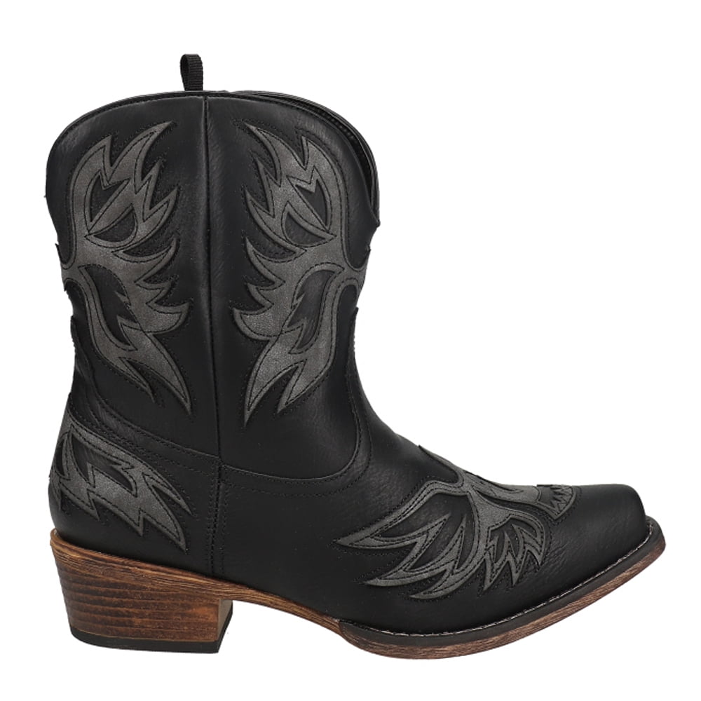 Roper Womens Amelia Tooled Inlay Snip Toe Cowboy Ankle Boots - Walmart.com