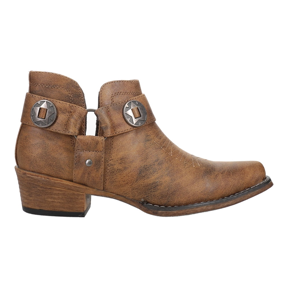 Roper Womens Ava Harness Snip Toe Cowboy Ankle Boots - Walmart.com