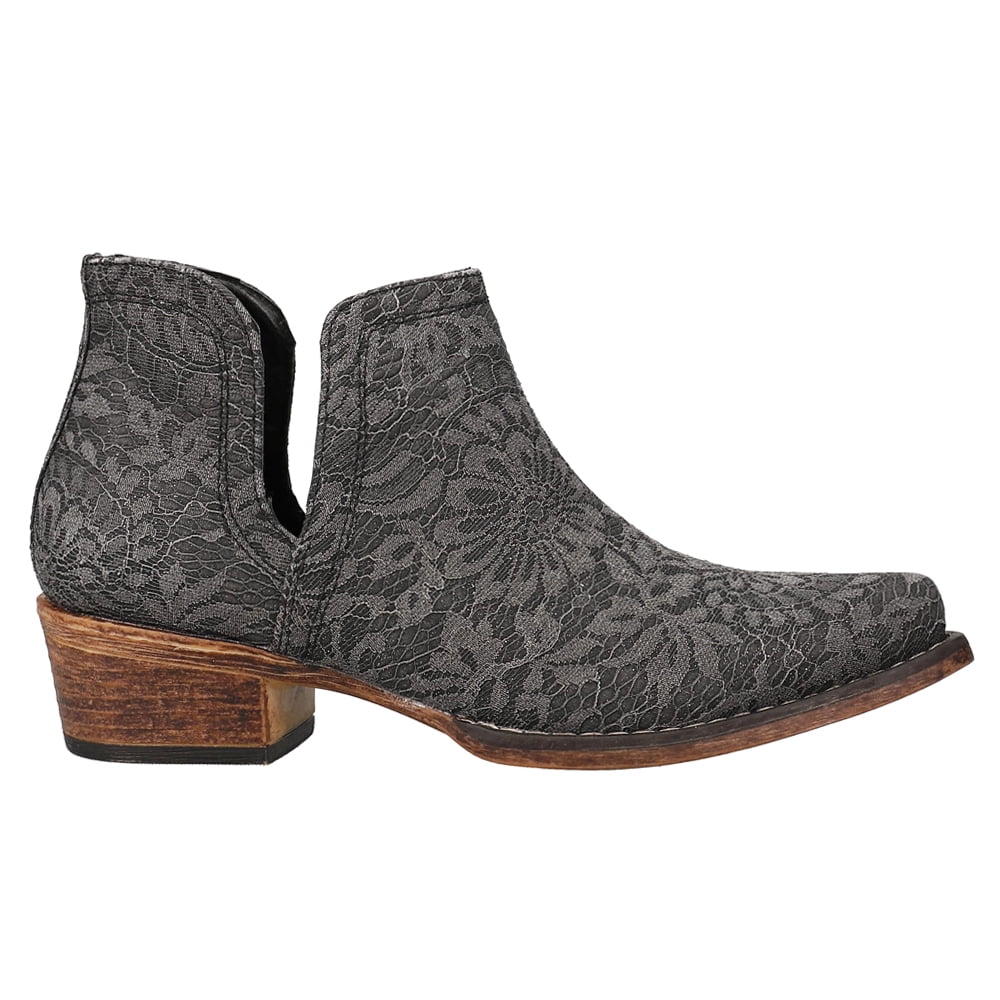 Roper Womens Ava Lace Snip Toe Cowboy Ankle Boots - Walmart.com