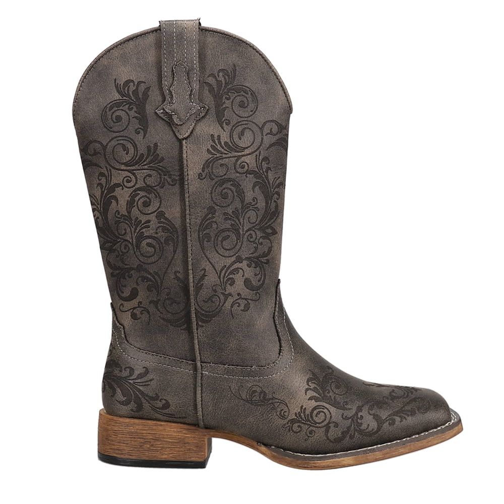Roper Womens Bailey Laser Square Toe Cowboy Mid Calf Boots - Walmart.com