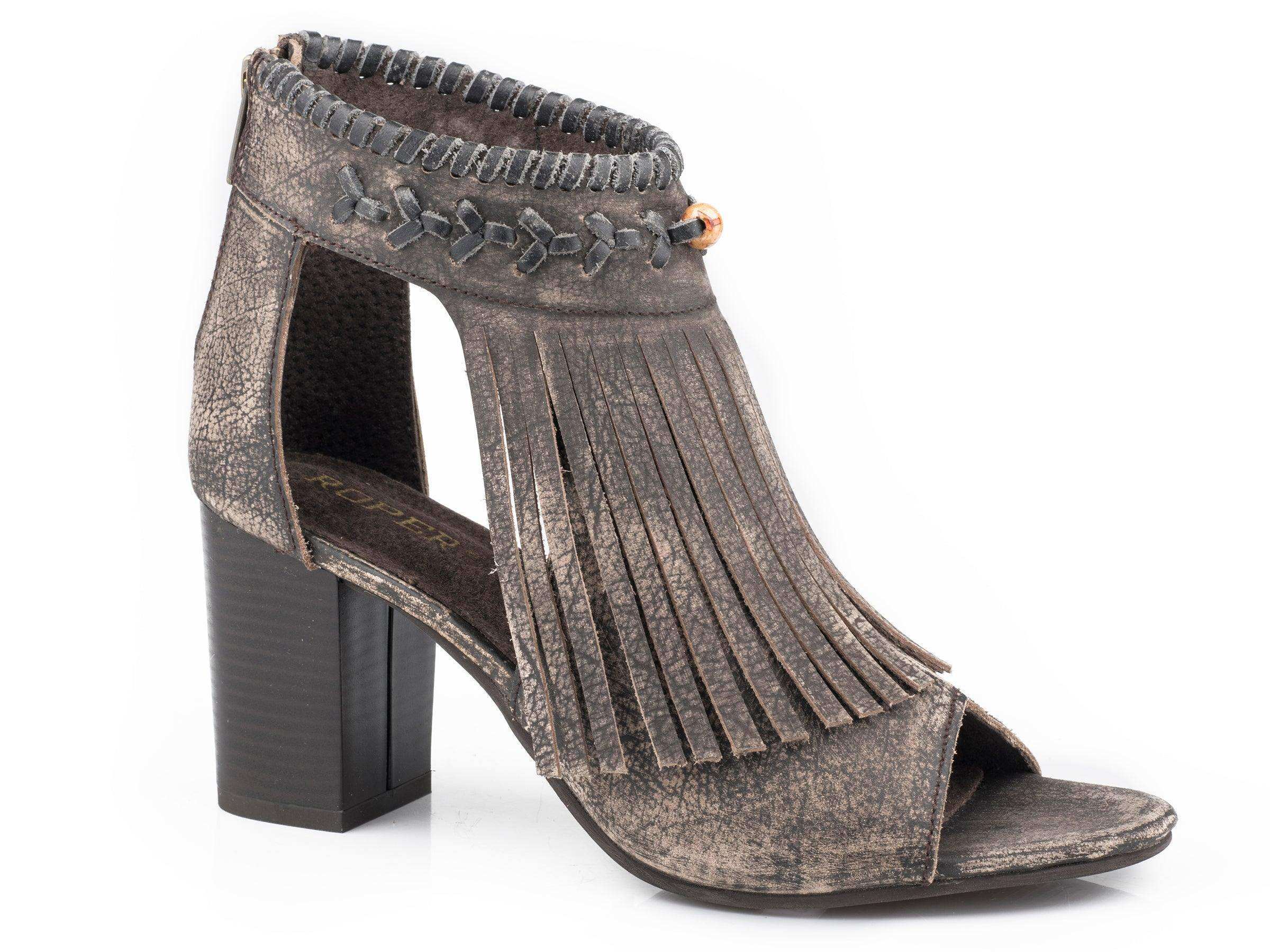 Roper Womens Bettina Fringe Block Heel Casual Shoes - Walmart.com