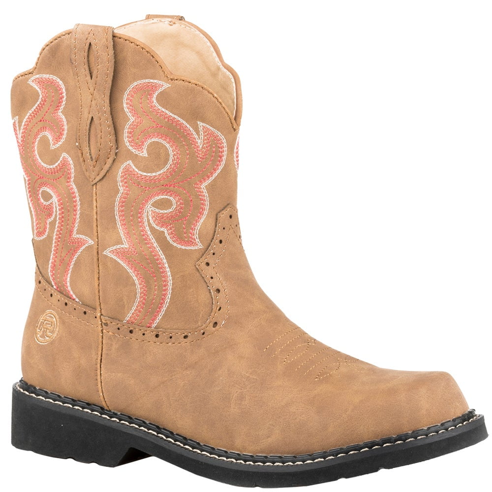 Roper Womens Chunk Rider Embroidery Round Toe Boots Ankle Low Heel 1-2 ...