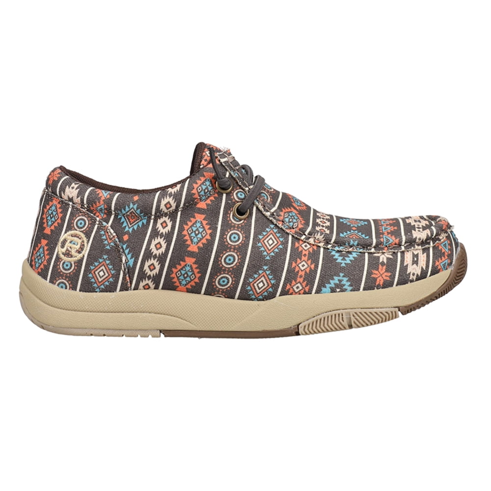 Roper Womens Clearcut Southwest Slip On Flats, Moisture Wicking Lining ...