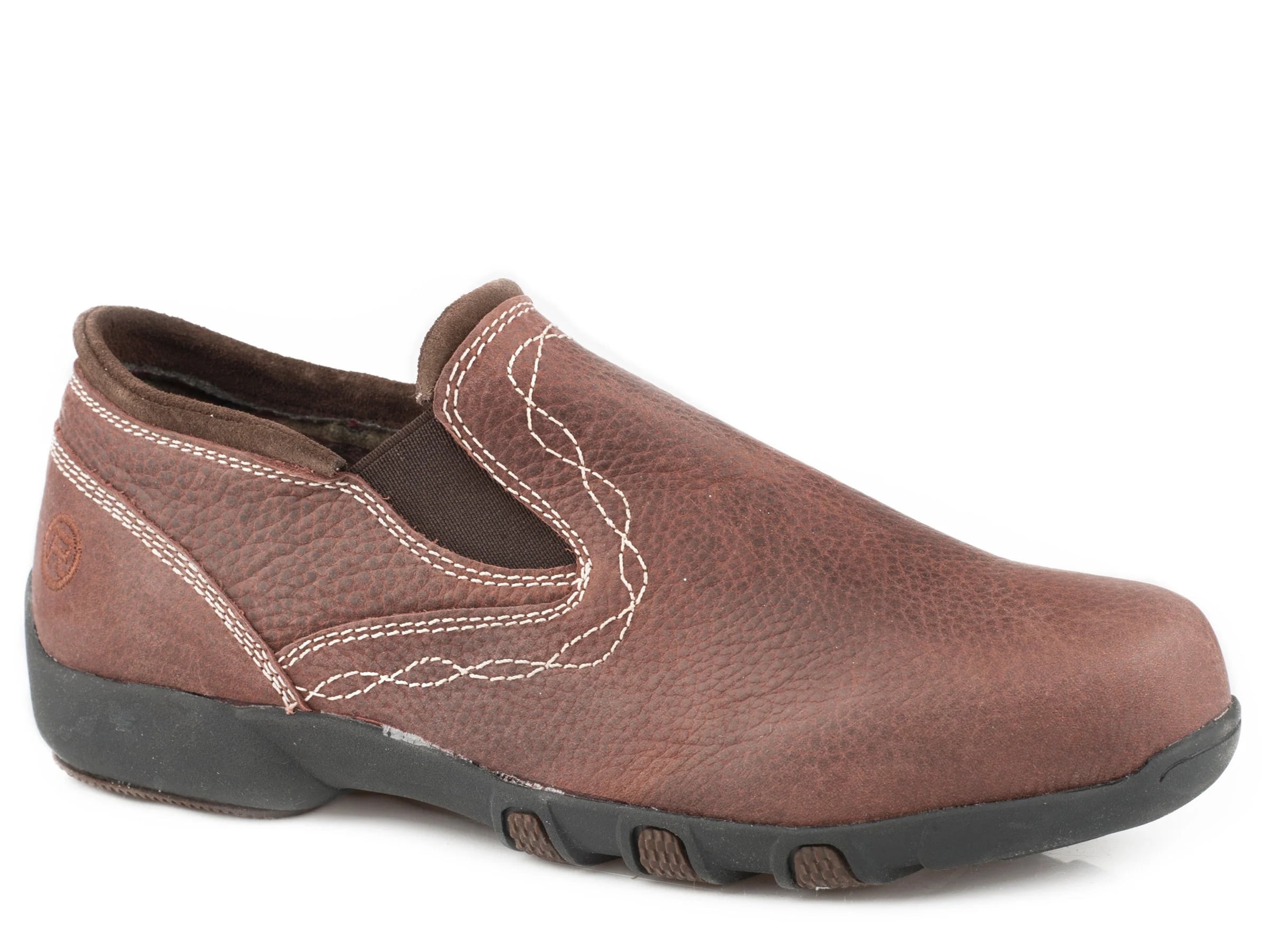 Roper Womens Driving Mocassin Slip On All Over Tumbled Brown Leather ...