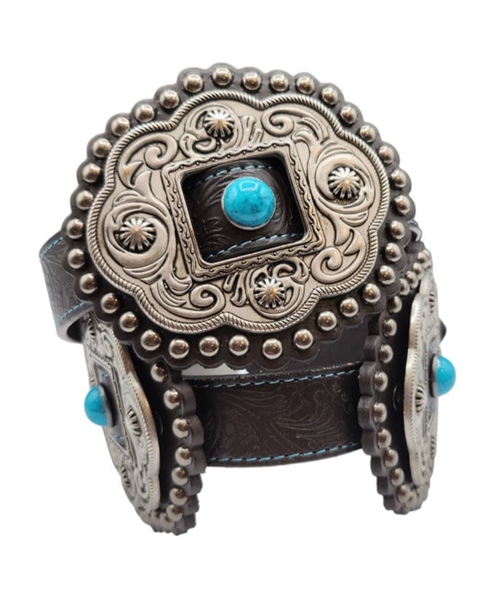 Roper Womens Floral Embossed Large Concho Leather Belt (XXL) - Walmart.com