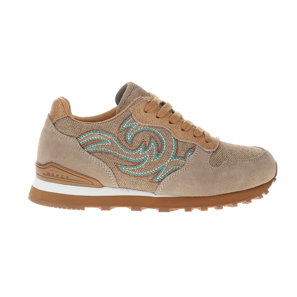 Roper Womens Giddyup Embroidered Lace Up Athletic Sneakers Casual Shoes ...