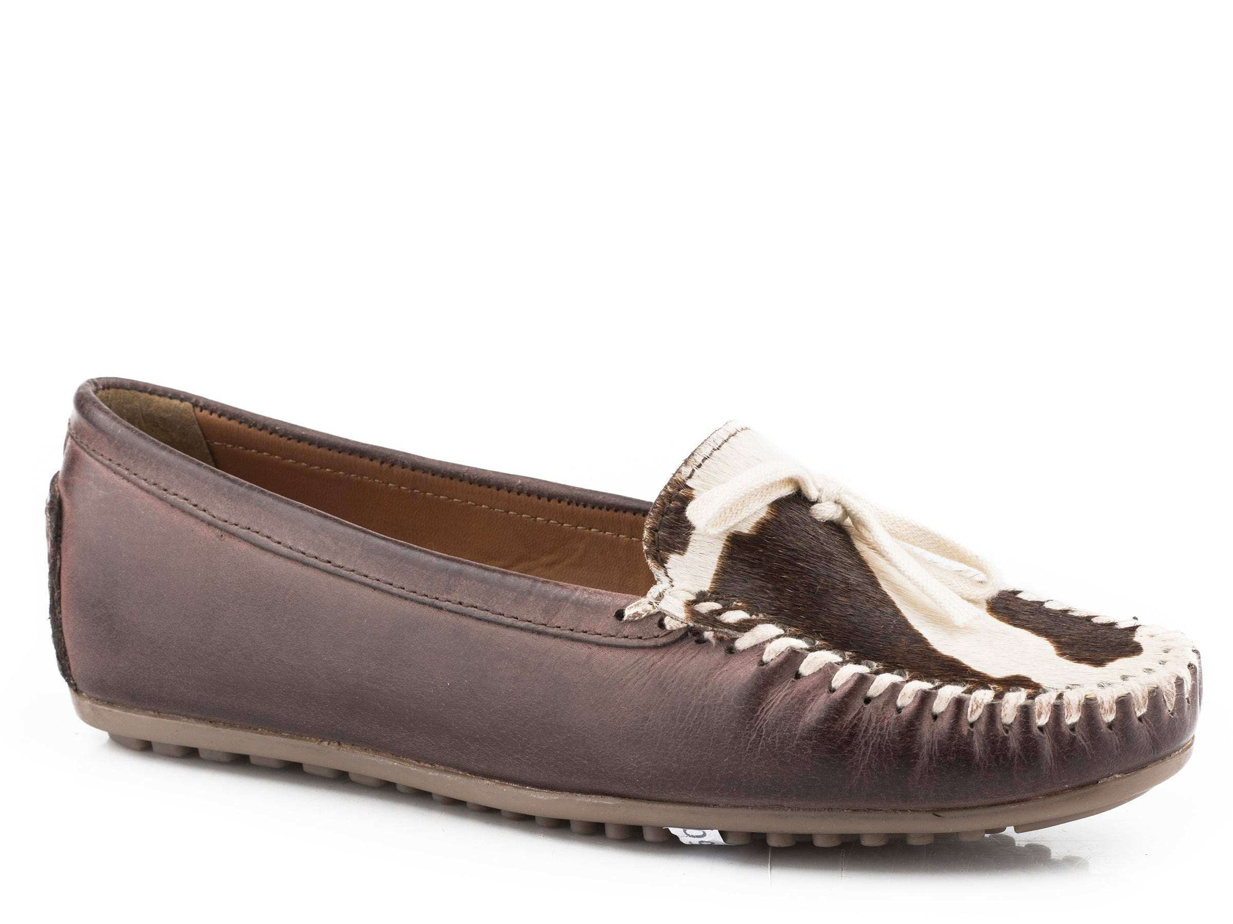 Roper Womens Lilly Cow Print Moccasins Flats Casual Shoes - Walmart.com