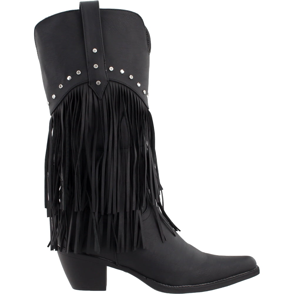 Roper Women's Oakley Studded Cowboy Dress Boots, Mid Calf Low Heel 1-2 ...