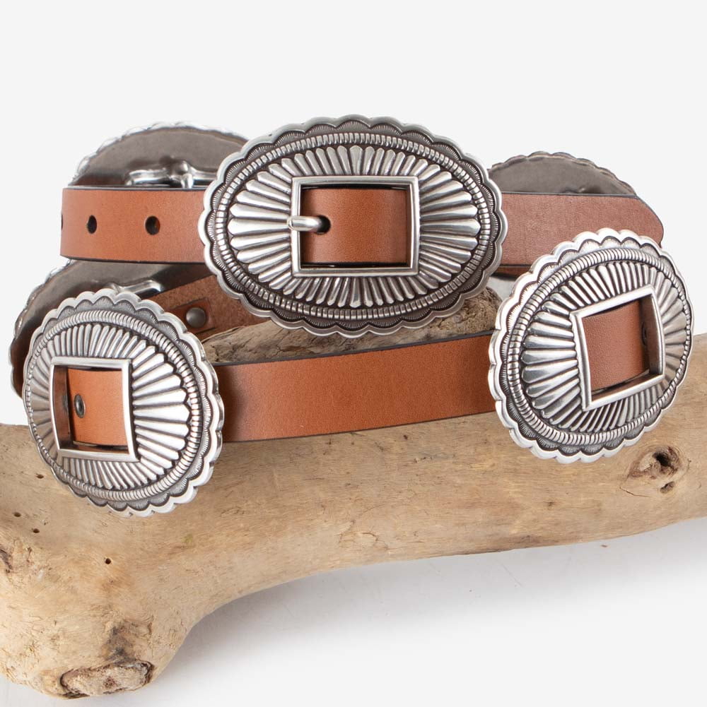 Roper Cognac Conchos Leather - Accessories Belt Ladies - 8861790-233 ...
