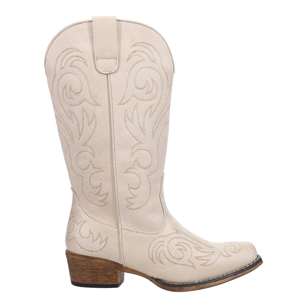 Roper Womens Riley Embroidered Snip Toe Cowboy Mid Calf Boots - Walmart.com