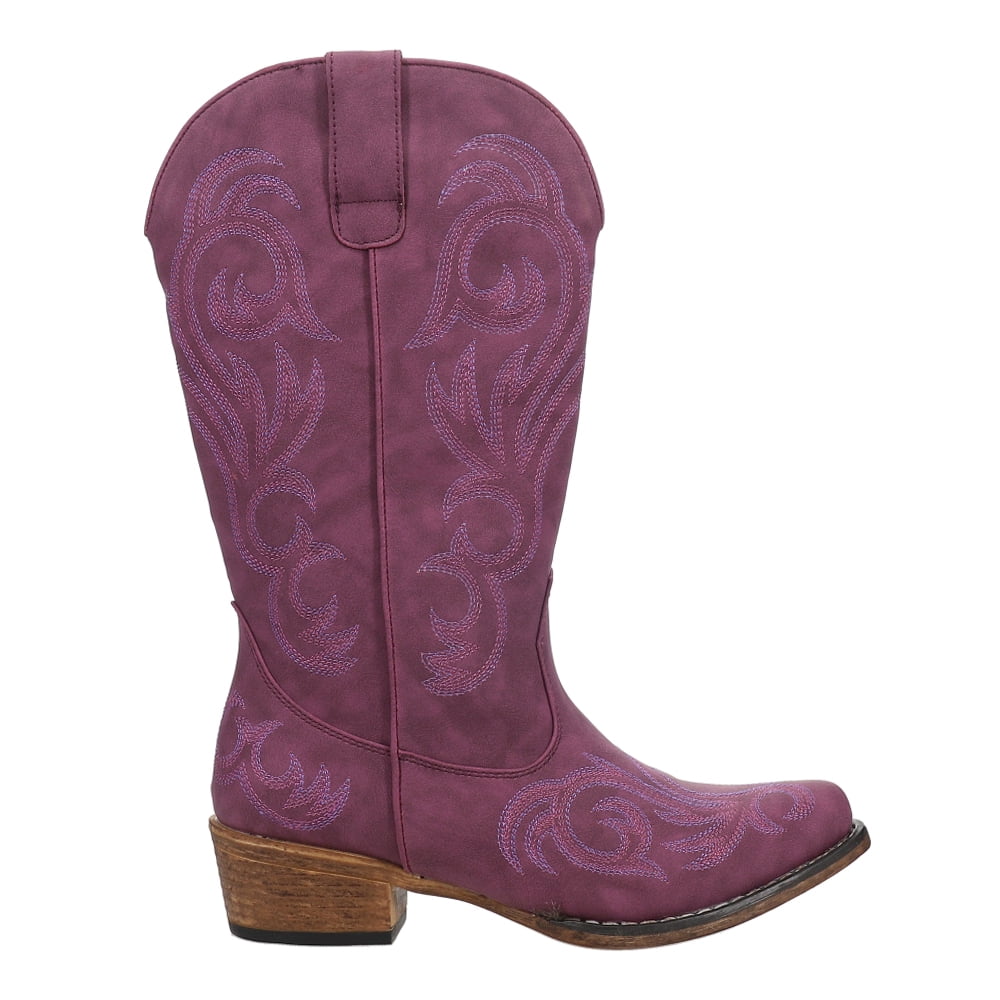 Roper Womens Riley Embroidered Snip Toe Cowboy Mid Calf Boots - Walmart.com