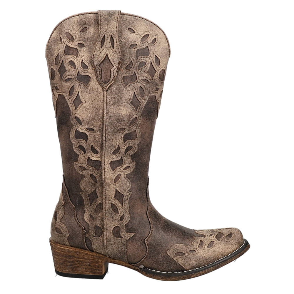 Roper Womens Riley Triad Snip Toe Cowboy Casual Tall Boots - Walmart.com