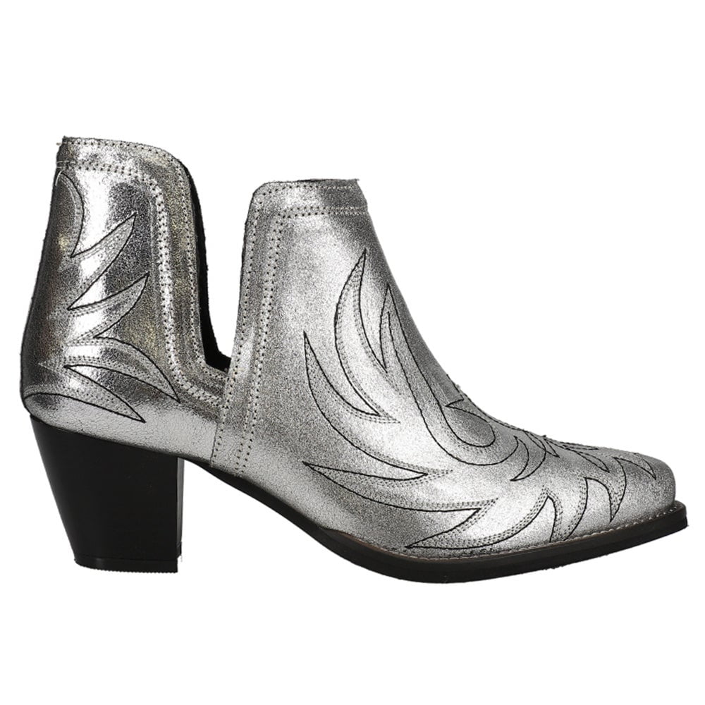 Roper Womens Rowdy Metallic Pointed Toe Boots Ankle Low Heel 1-2 ...