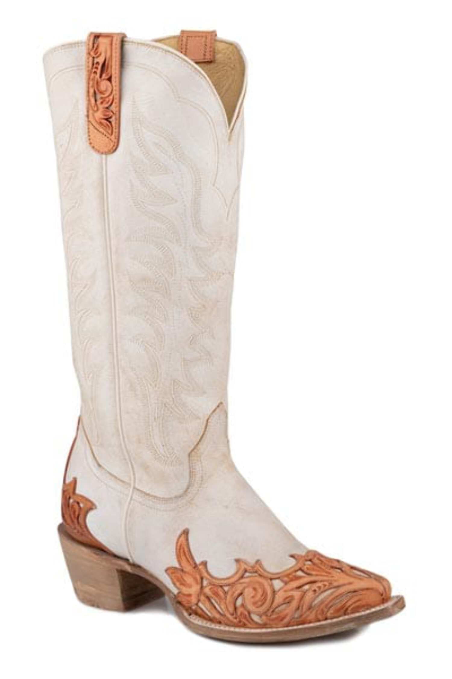 Roper Womens Vintage Creme Leather Vamp And Shaft - Walmart.com