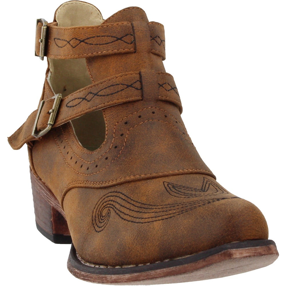 Roper Womens Willa Snip Toe Boots Ankle Low Heel 1-2" - Walmart.com