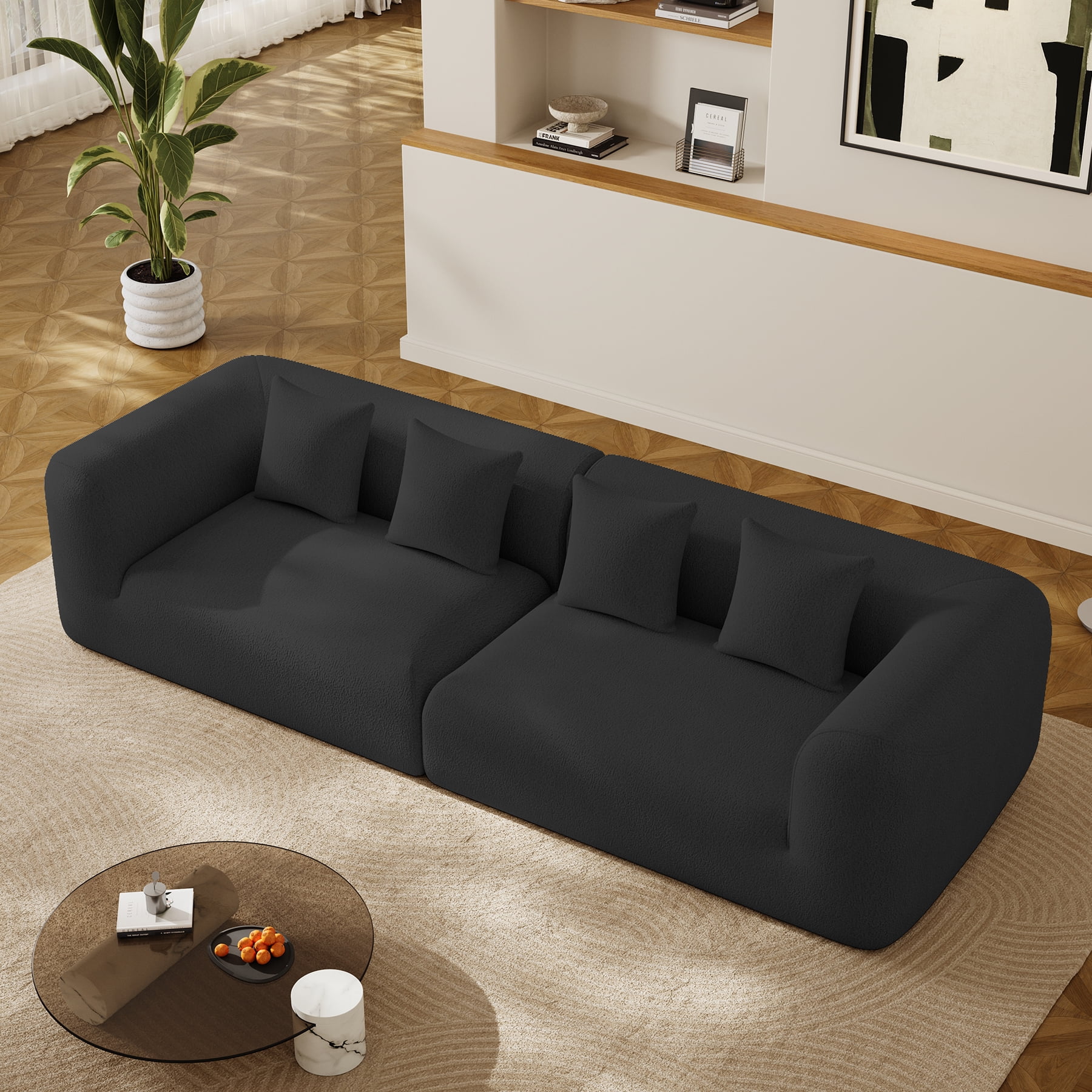 Rophefx 120" Oversized Couch for Living Room,Cozy Chenille Sectional ...