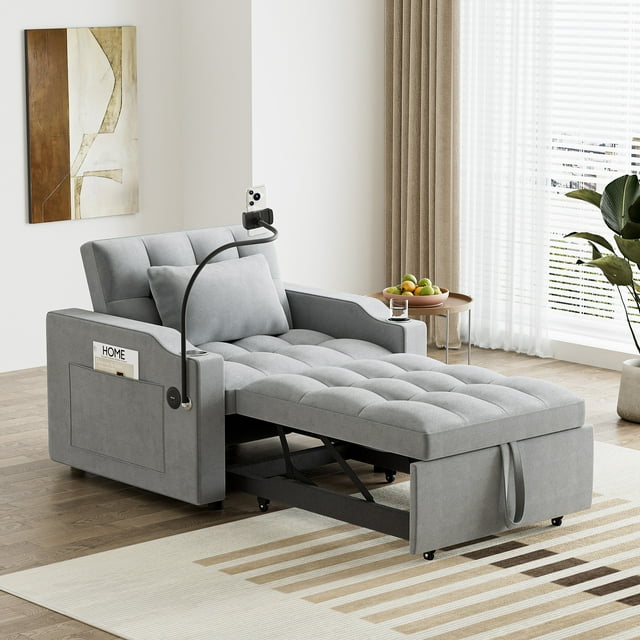 Rophefx 3 in 1 Multi-Functional Convertible Single Sleeper Sofa Chair ...