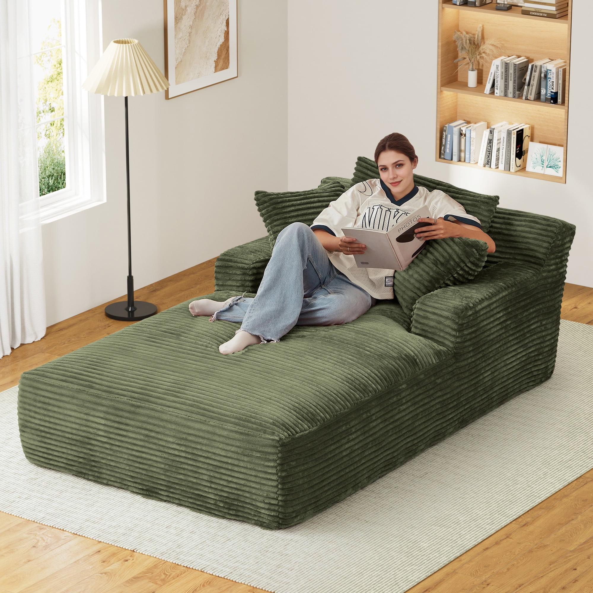 Rophefx 76" Oversized Chair Chaise Lounge Indoor, Cloud Sofa Bed with ...
