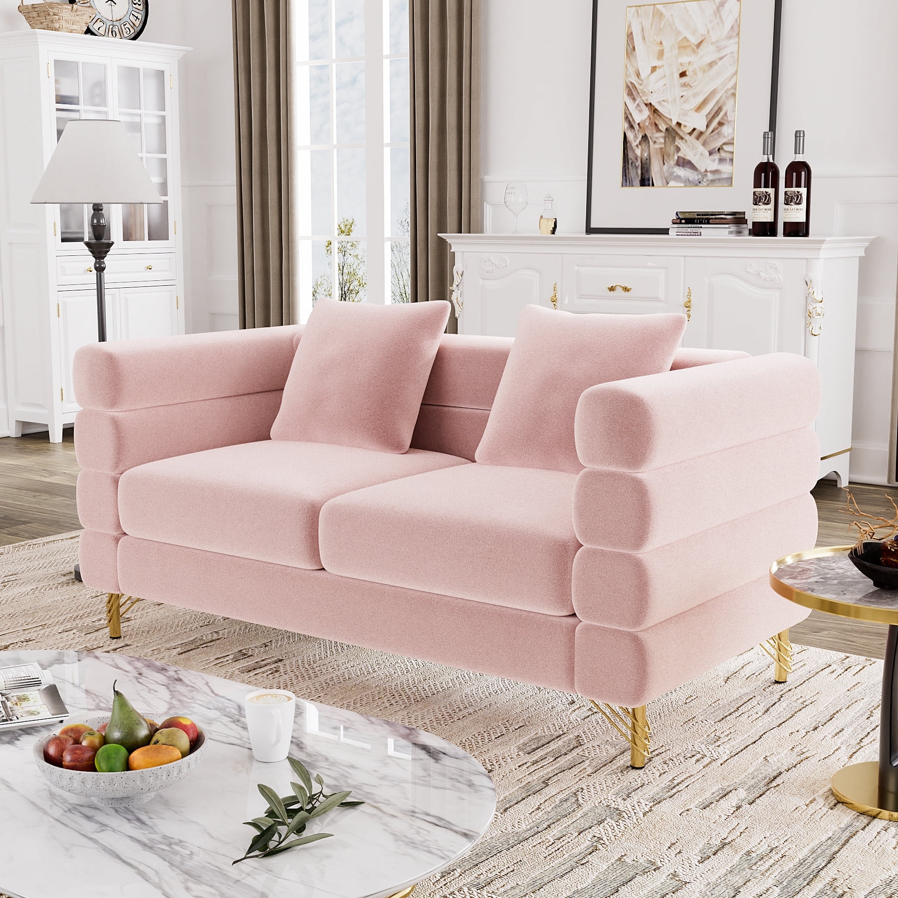 Rophefx Mid-Century Upholstered Sofa Couch for Living Room, Bedroom ...