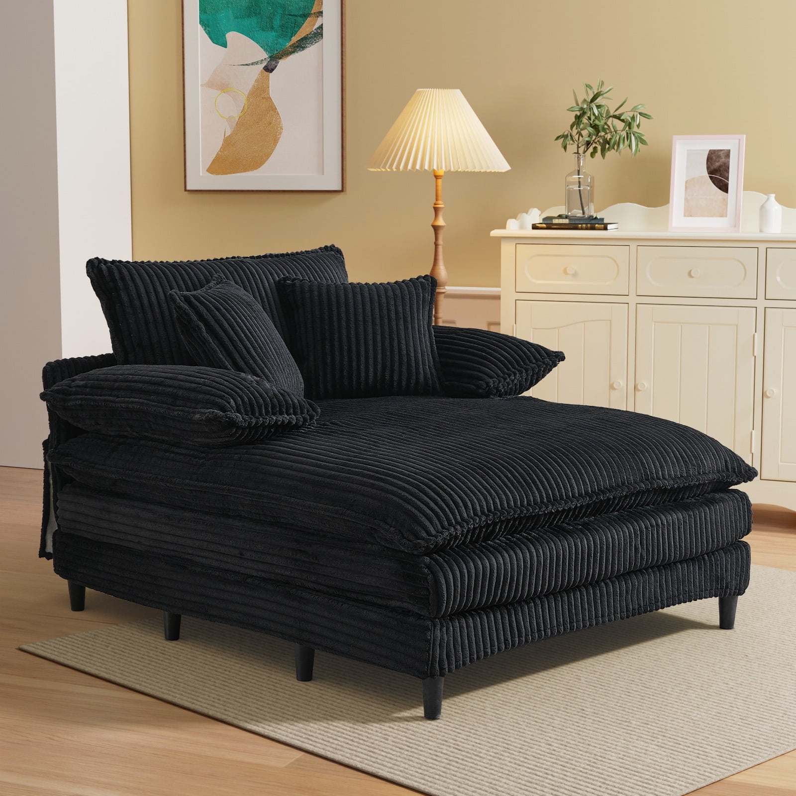 Rophefx Oversized Chaise Lounge with Adjustable Backrest,54.8" Cloud ...